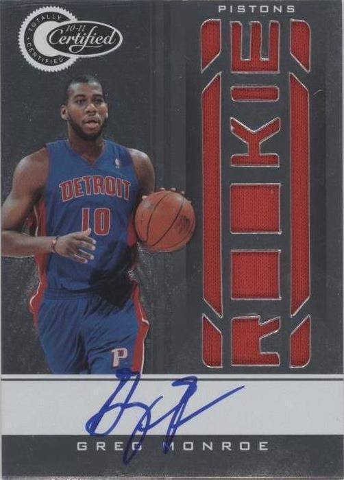 2010-11 Totally Certified - Rookie Greg Monroe #161 /599 (AU, MEM, RC ...