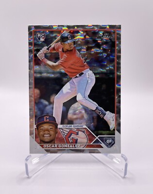 2023 Topps Series 1 Guardians Oscar Gonzalez Silver Patterned Foil ...