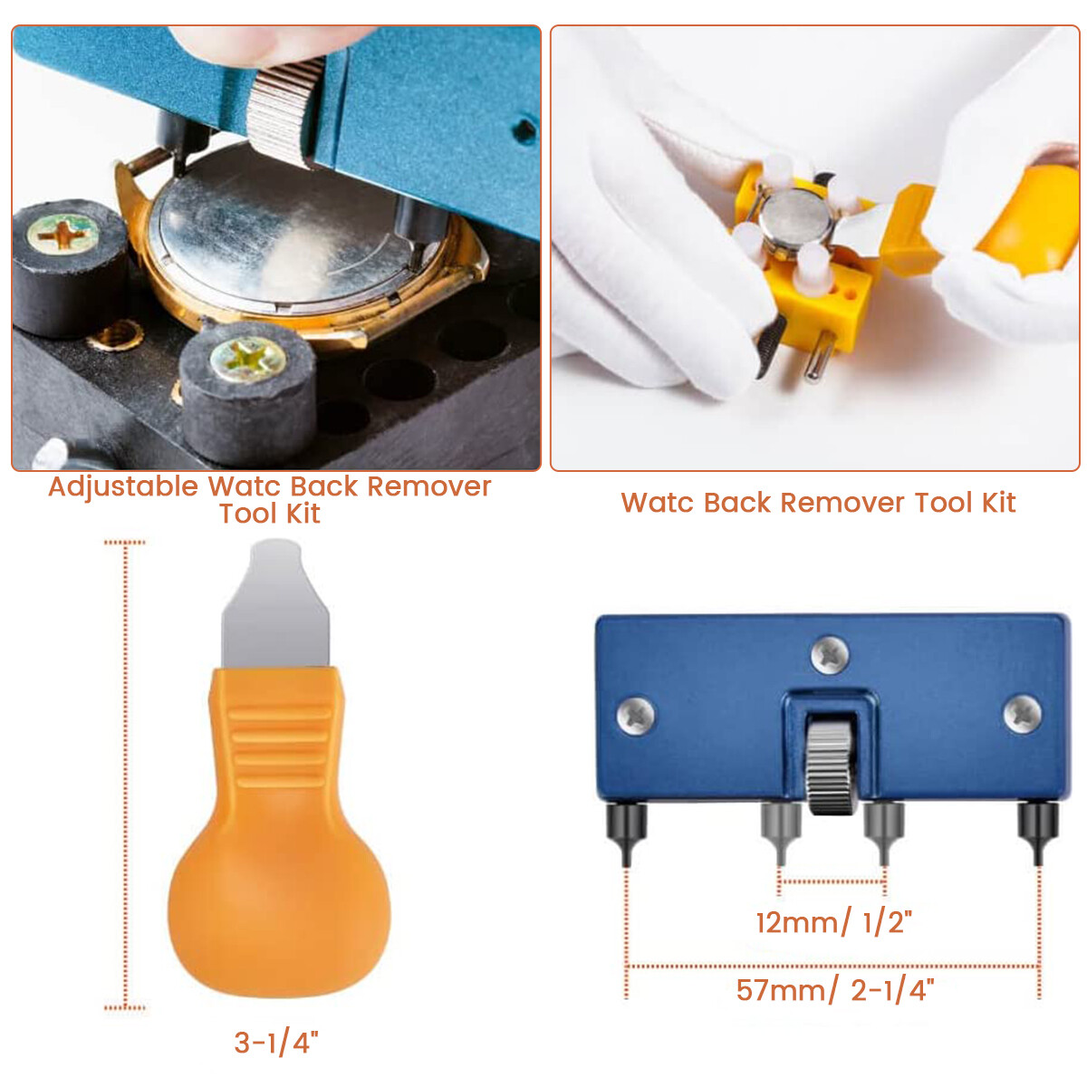 17Pcs Watch Press Set Watch Press Tool with 12 Moulds and Watch Case ...