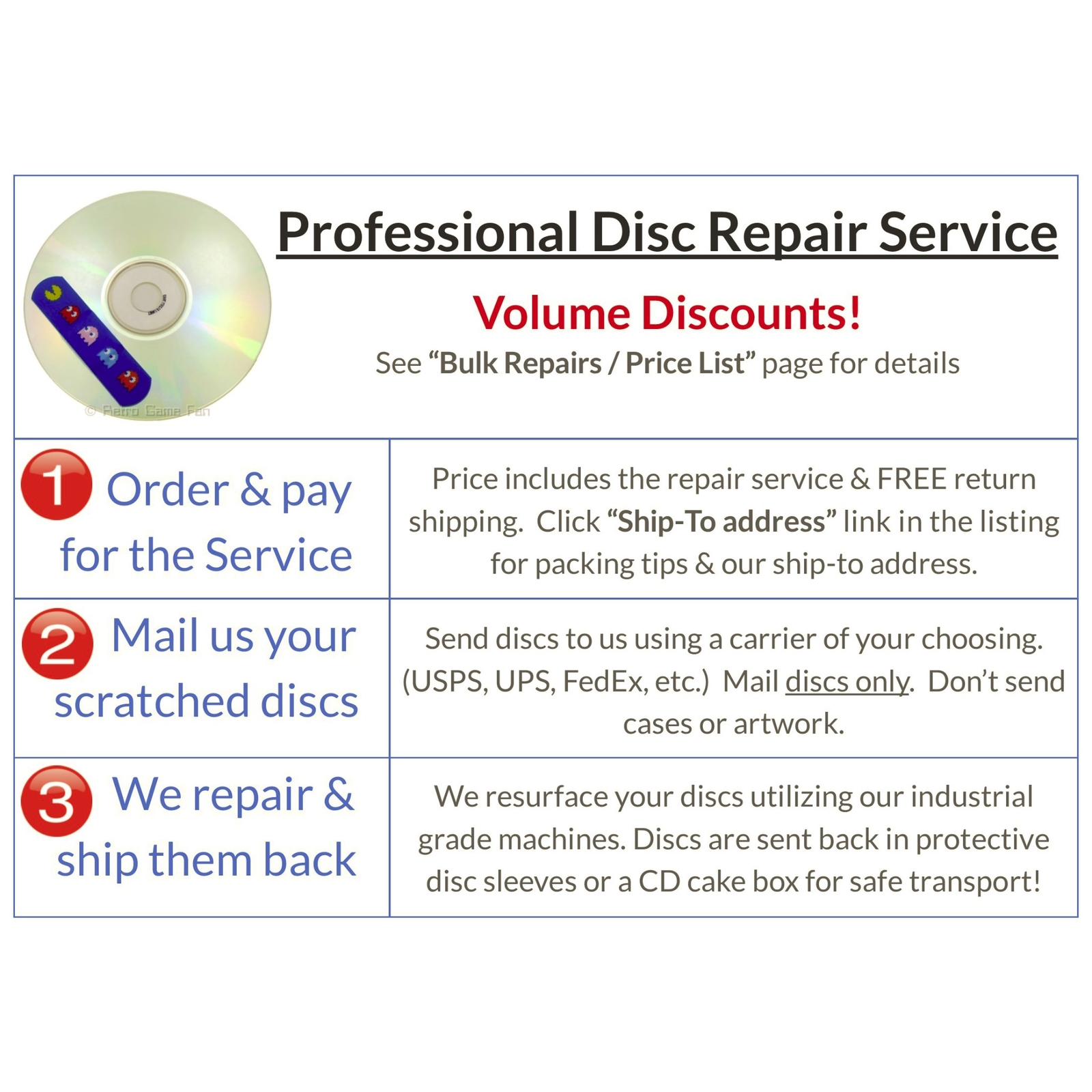45 Game Disc Repair Service-Resurface PS 1 2 3 4 Xbox 360 One Wii U ...
