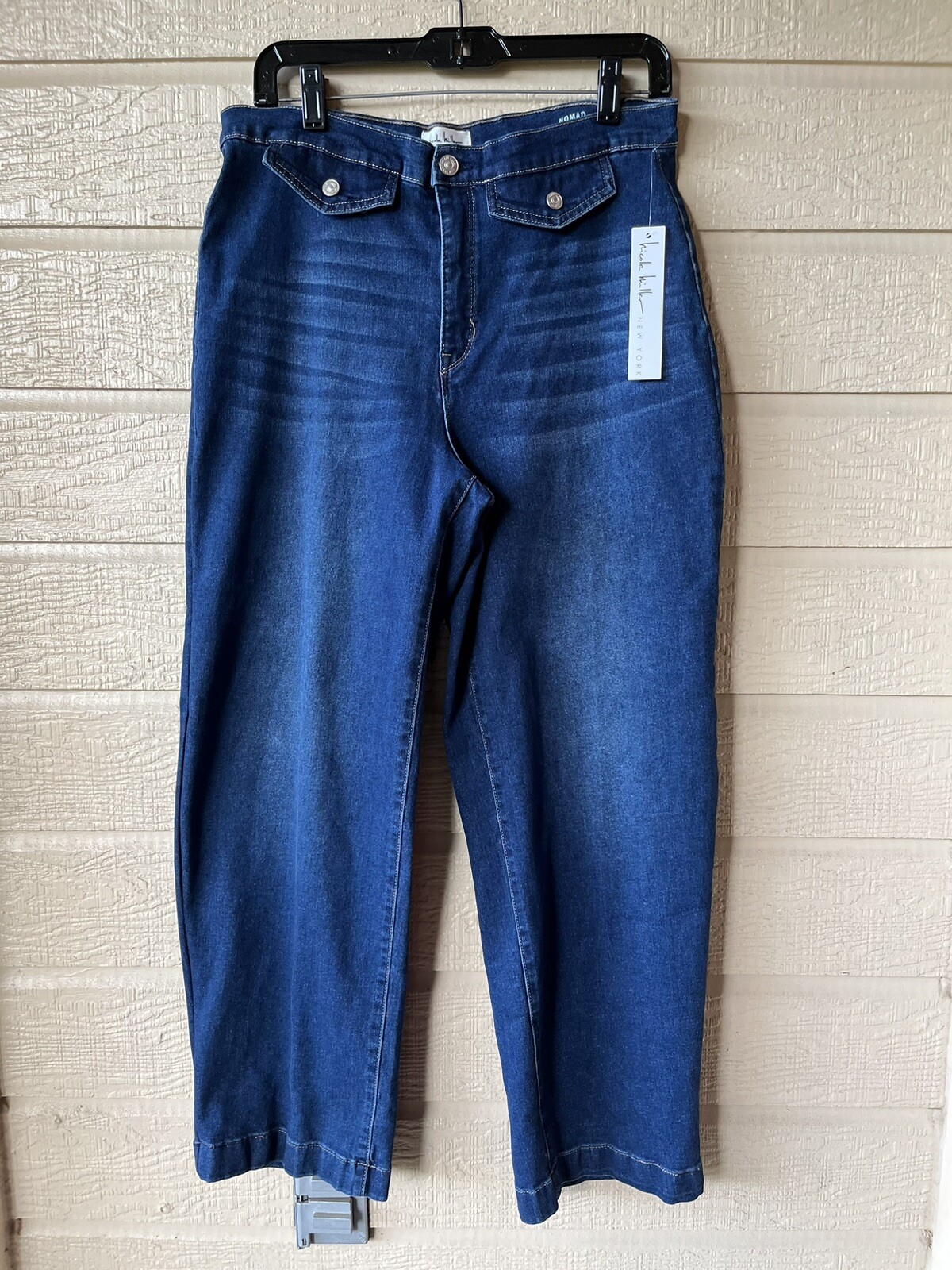 Nicole Miller womens Jeans 12 Navy Nomad Super High Rise Wide Leg 30 ...