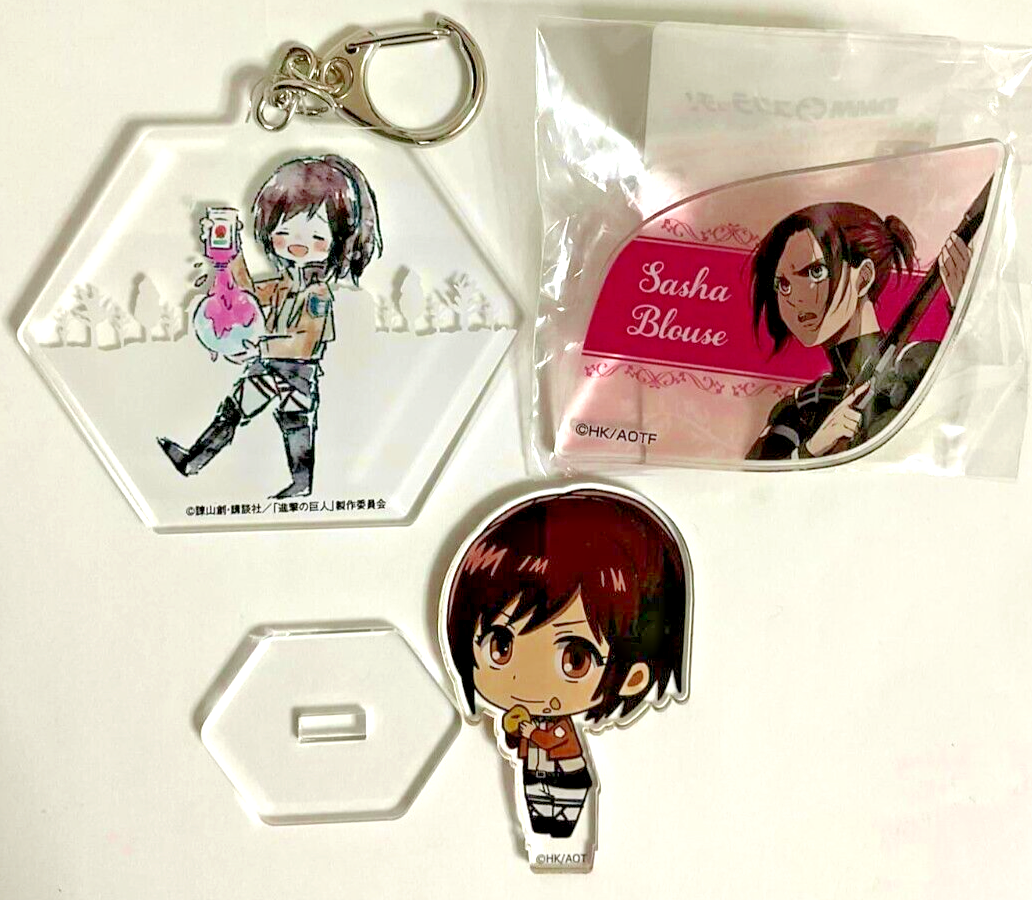 Attack On Titan Acrylic Stand Figure Keychain Badge Button Sasha Blouse ...