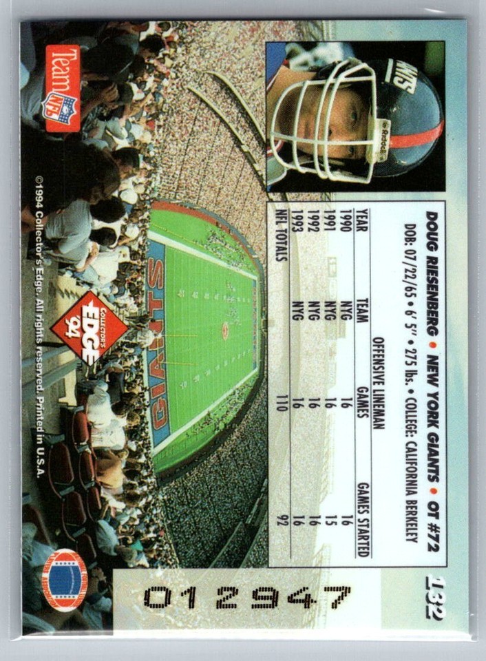 1994 Collector's Edge #132 Doug Riesenberg 1st Day Gold NR/MT | eBay