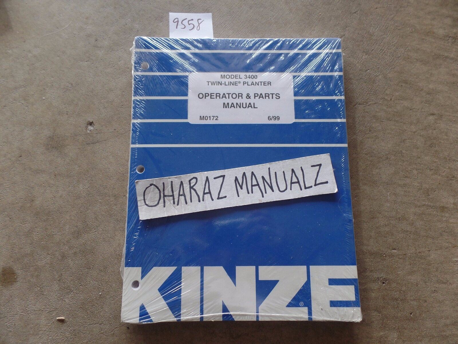 June 1999 KINZE 3400 Twin-Line Planter Operator & Parts Manual M0172 | eBay