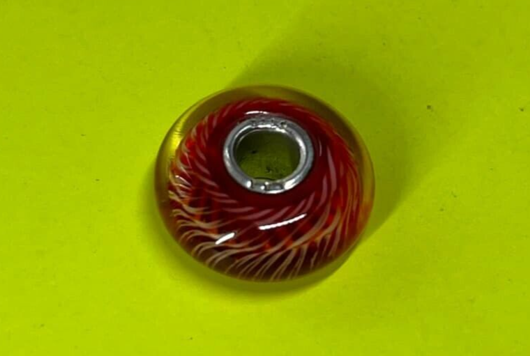 Trollbeads Red Feather Murano Bead 925 Sterling Retired Excellent ! | eBay