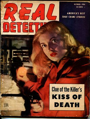 MAG: Real Detective 10/1946-Hillman-gun moll-pulp crime-G | eBay