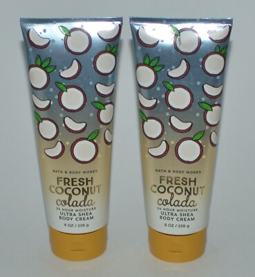 LOT OF 2 BATH & BODY WORKS FRESH COCONUT COLADA ULTRA SHEA BODY CREAM ...