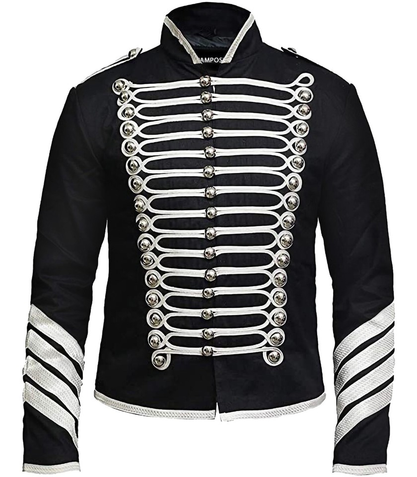 Pamposh Mens Hussar Jacket Steampunk Napoleon Military Drummer Parade ...