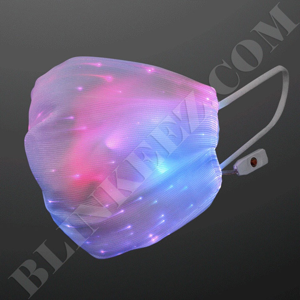 7 Color Light Up LED Mask Covering Fiber Optic Color Change Face Mask ...