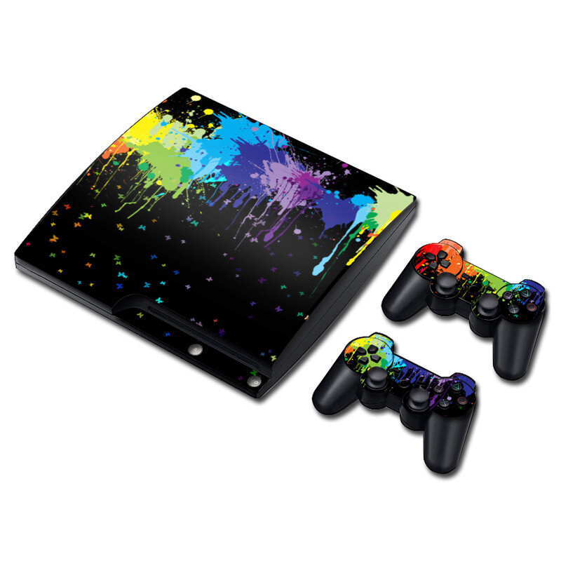 Skin Decal Sticker Cover for PS3 Slim PlayStation 3 Slim Console &2 ...