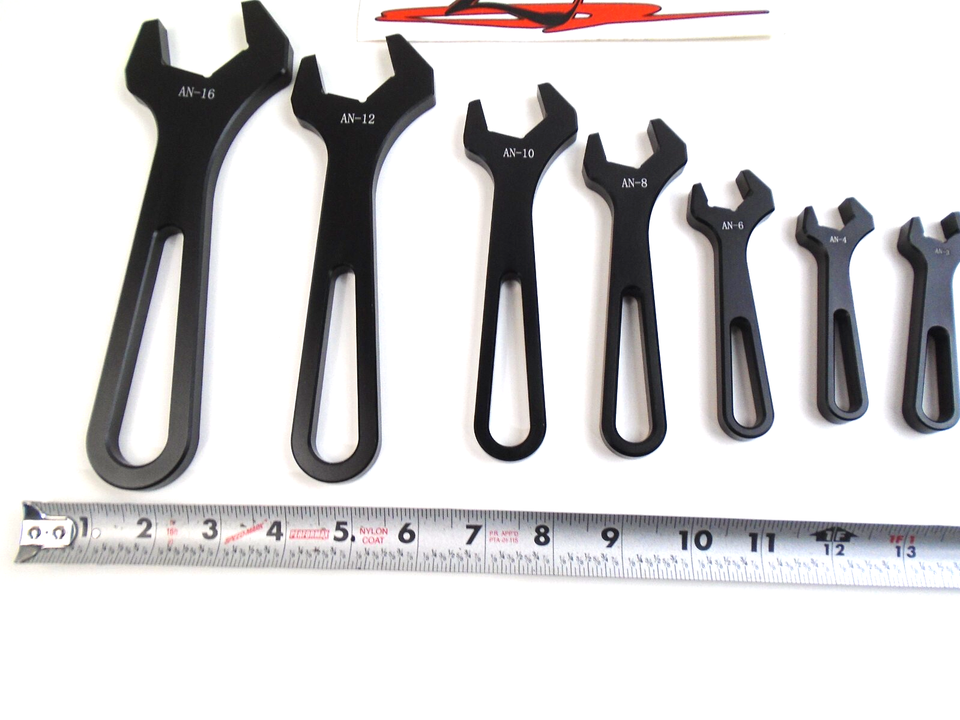 AN Fitting Wrench Set Black AN3 AN4 AN6 AN8 AN10 AN12 AN16, 7 Sizes JIC ...