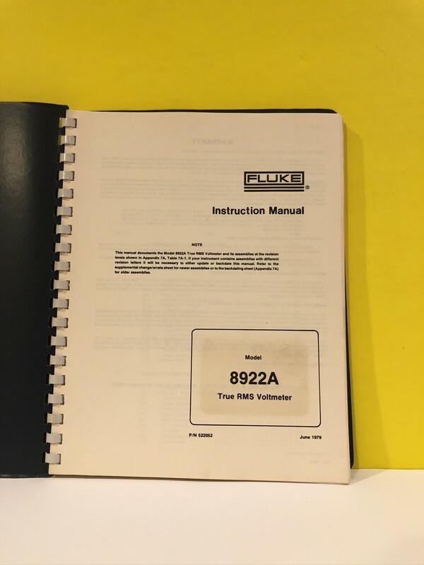 Fluke 522052 Model 8922A True RMS Voltmeter Instruction Manual | eBay
