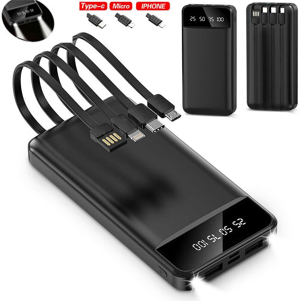 Power Bank Pack 9000000mAh Fast Charger 4 USB External Battery For ...