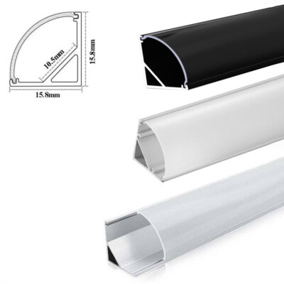 10Pcs V-Shape Aluminum Channel Holder + End Cap + Cover for LED Strip ...