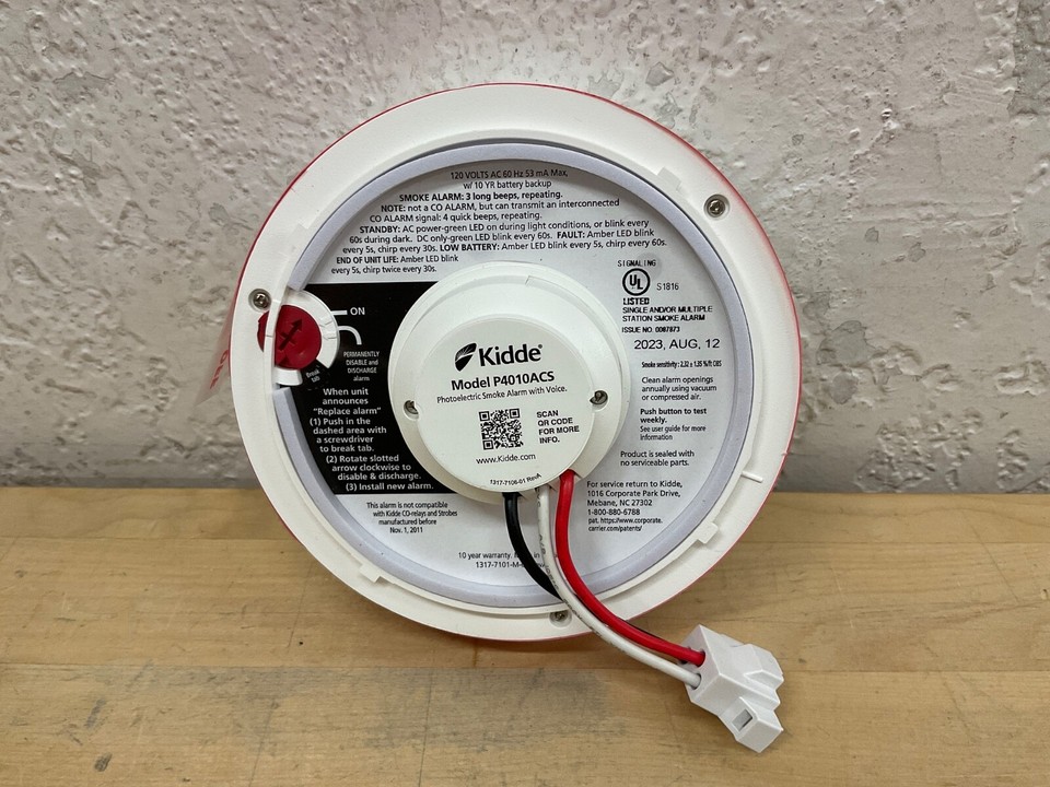 Kidde 10yr Worry-Free Hardwired Smoke Detector w/ Photoelectric Sensor ...