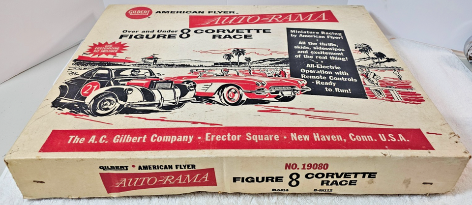 VTG American Flyer Auto-Rama Figure 8 Corvette Race Set #19080 Complete ...