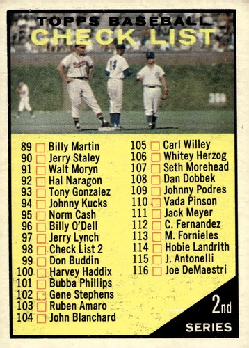 1961 Topps #98a 2nd Series Checklist: 89-176 | eBay