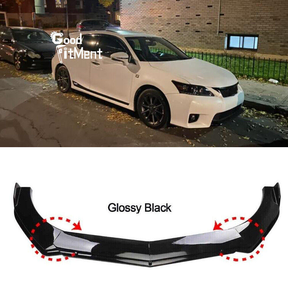 For Lexus CT 200h Glossy Black Look Front Bumper Lip Splitter Spoiler ...