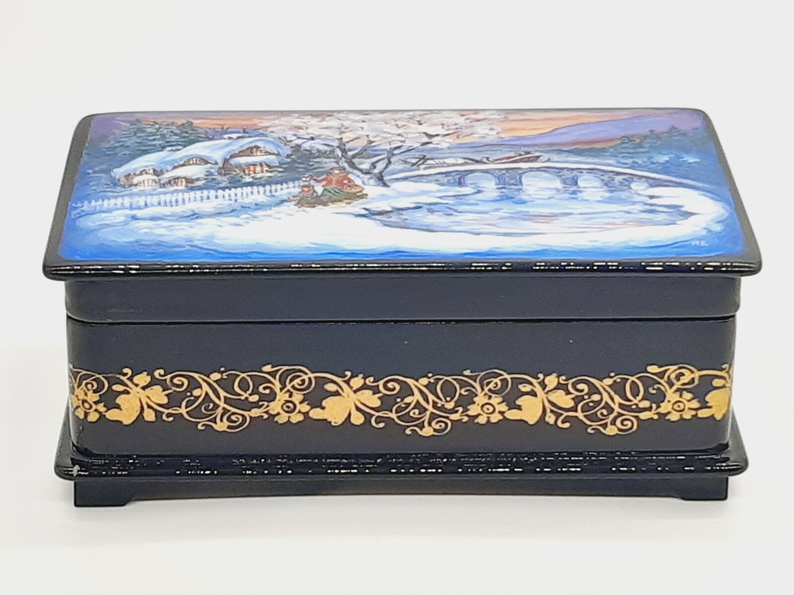 Ukrainian lacquer box “Christmas in town” Hand made in Ukraine ...