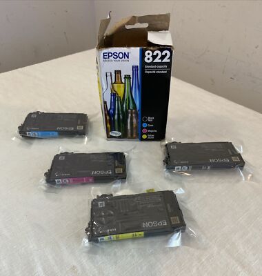 Epson 822 Black Cyan Magenta Yellow Ink Cartridges Set T822/20-BCS Exp ...