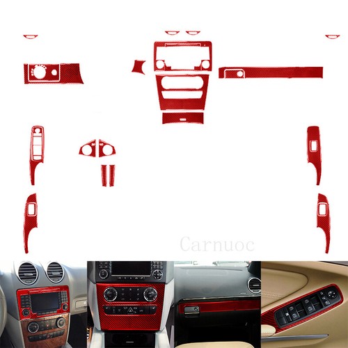 22pcs For Benz M-Class W164 2006-11 Red Carbon Fiber Full Kit Sticker ...