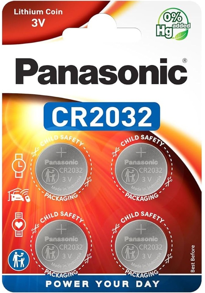 CR2032 Panasonic Lithium Coin 3V Battery DL BR2032- Toys Car Key Fob ...