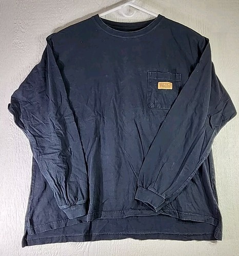 VTG Walls Workwear Black Men's Long Sleeve Work Shirt W/Pocket Size 2XL ...