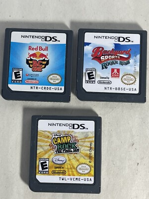 Nintendo DS Set Of 3 Sports Games Backyard Sports Camp Rock Red Bull x3 ...
