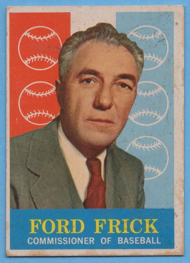 1959 Topps #1 Ford Frick GOOD+ WRINKLE MARKED Commisioner Hall of Fame ...