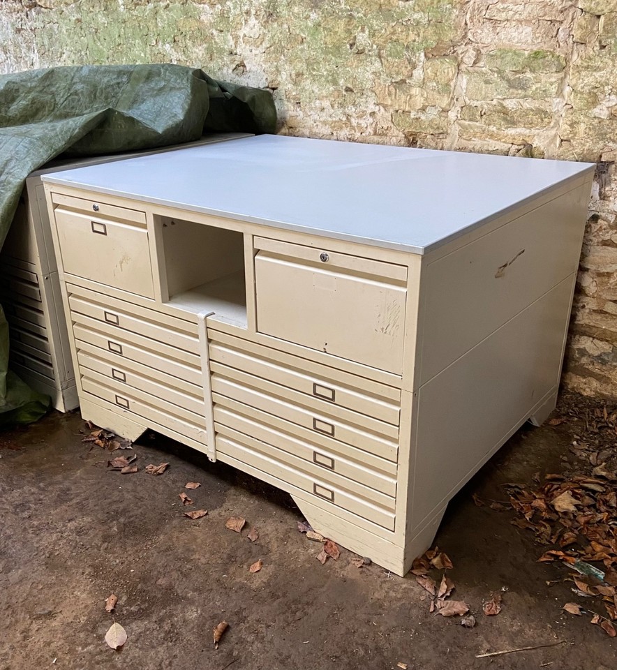 Architect’s Artist’s A0 Plan Chest Drawers Cabinet - Workbench - Metal ...