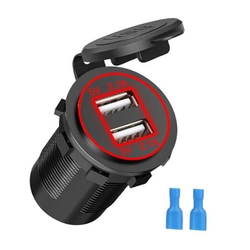 Car Charger Socket, Dual 5V 2.1A USB-A Charger Socket Power Outlet with ...