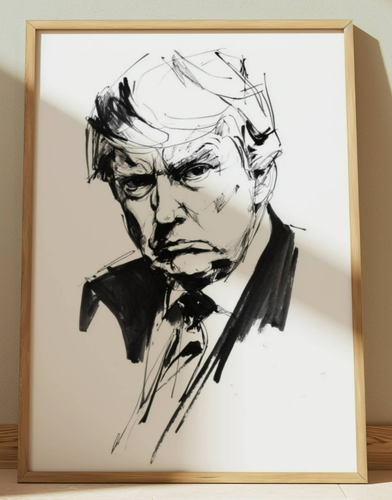 DONALD TRUMP INK DRAWING PRINT PORTRAIT SKETCH 8" x 10" TRUMP PRESIDENT OF USA | eBay