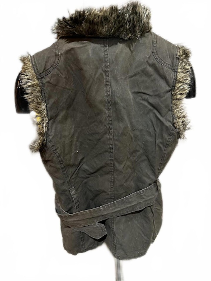 Banana Republic Faux Fur Trim Utility Vest (XS) | eBay