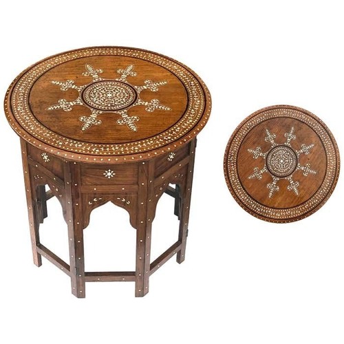 Bone Inlaid Coffee Table, Wooden End Table, Traveling Table Living Room ...