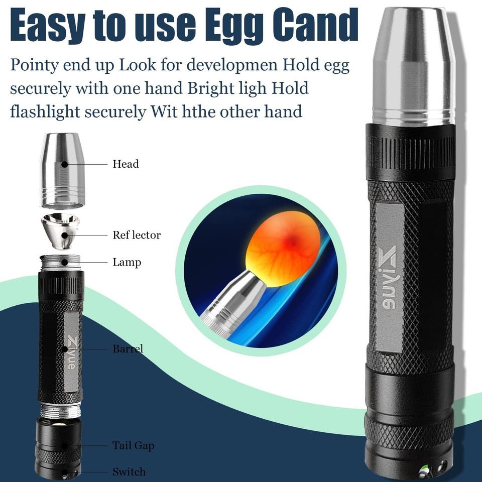 Egg Candlers for Chicken Eggs, 2025 New Egg Candling Light Tester Lamp ...