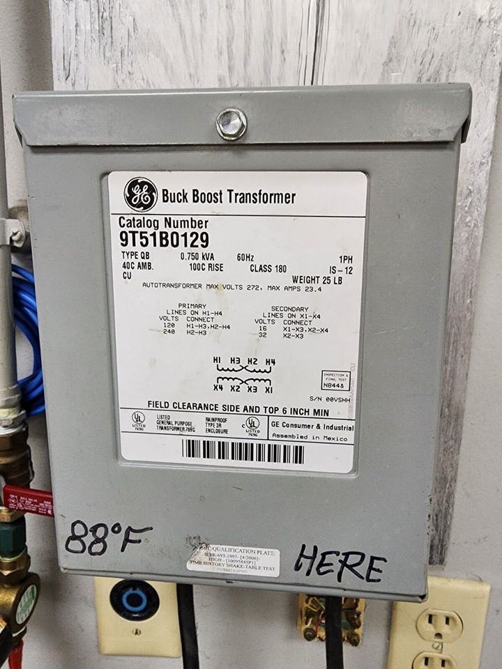 9T51B0129-GE 0.750kVA 120x240 PRI 16/32 SEC 1PH NEMA 3R BUCK BOOST ...