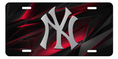 YANKEES Inspired Art NY on Black and Red Aluminum Vanity license plate ...