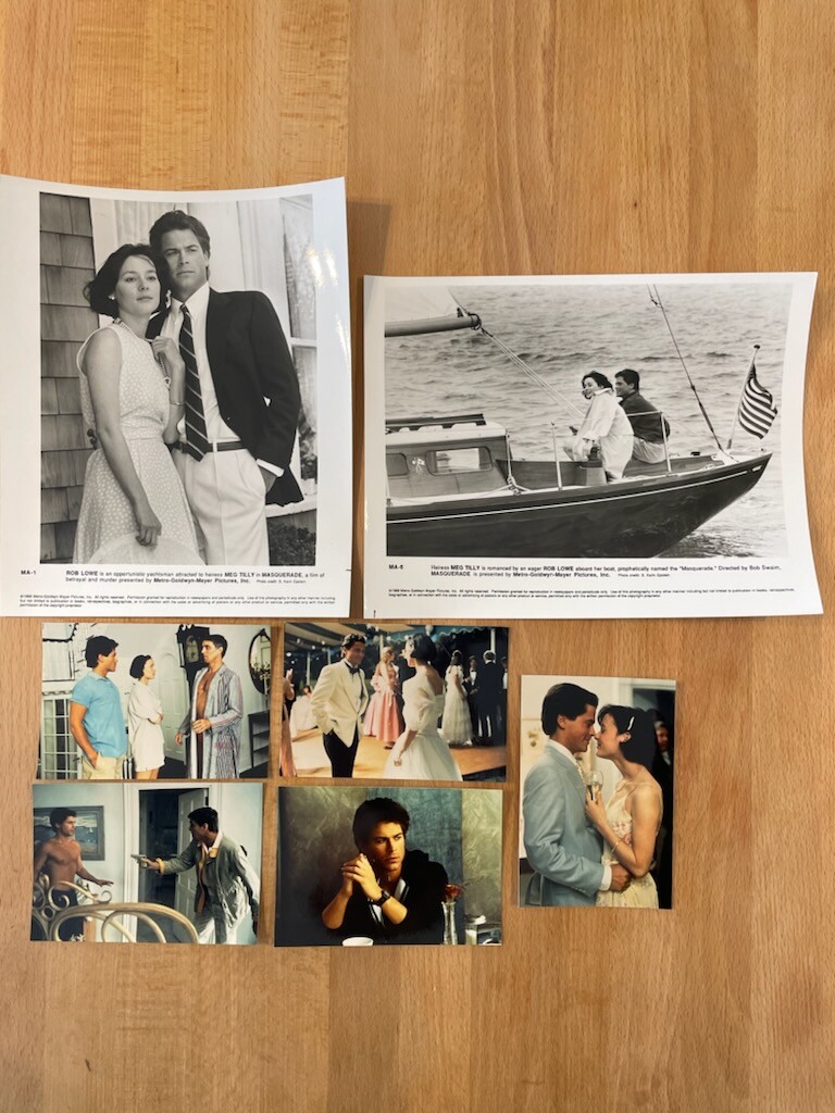 Rob Lowe et Meg Tilly : Masquerade - 2 photos 20 x 25 + 5 mini photos 9 ...