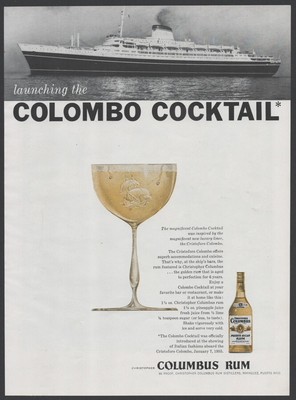 Original Reklame, Werbung 1955 - Columbus Rum, Colombo Cocktail, Kreuzfahrt | eBay.de