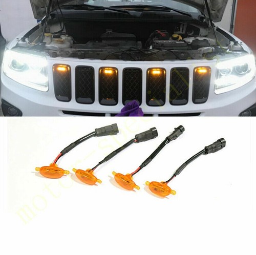 For Jeep Compass 2011-2024 yellow Raptor Style Front Grill LED Marker ...