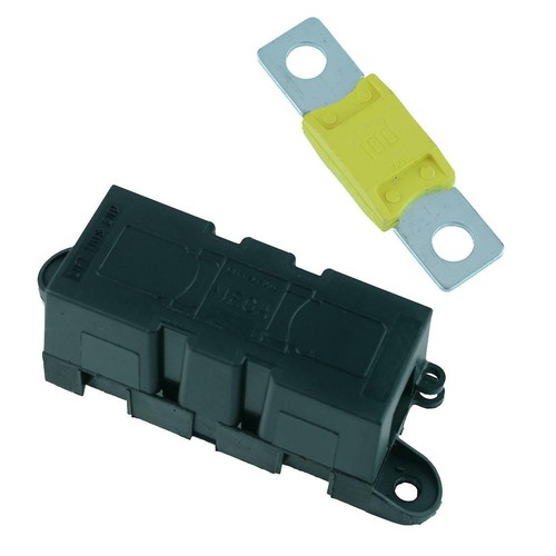 Panel Mount Inline Mega Fuse Holder + 100A Fuse Car Van Marine Truck ...