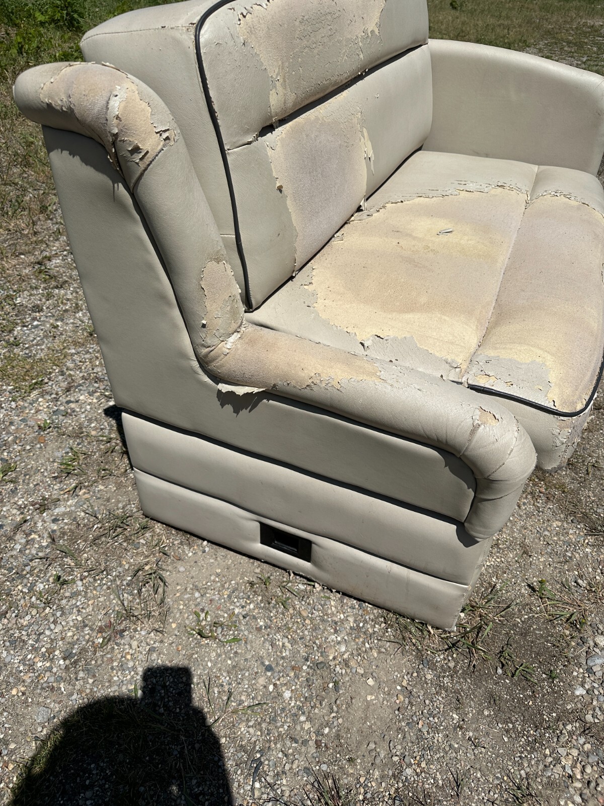 Flexsteel RV Ultraleather Cream Euro Dinette Booth bed Boat Motorhome ...