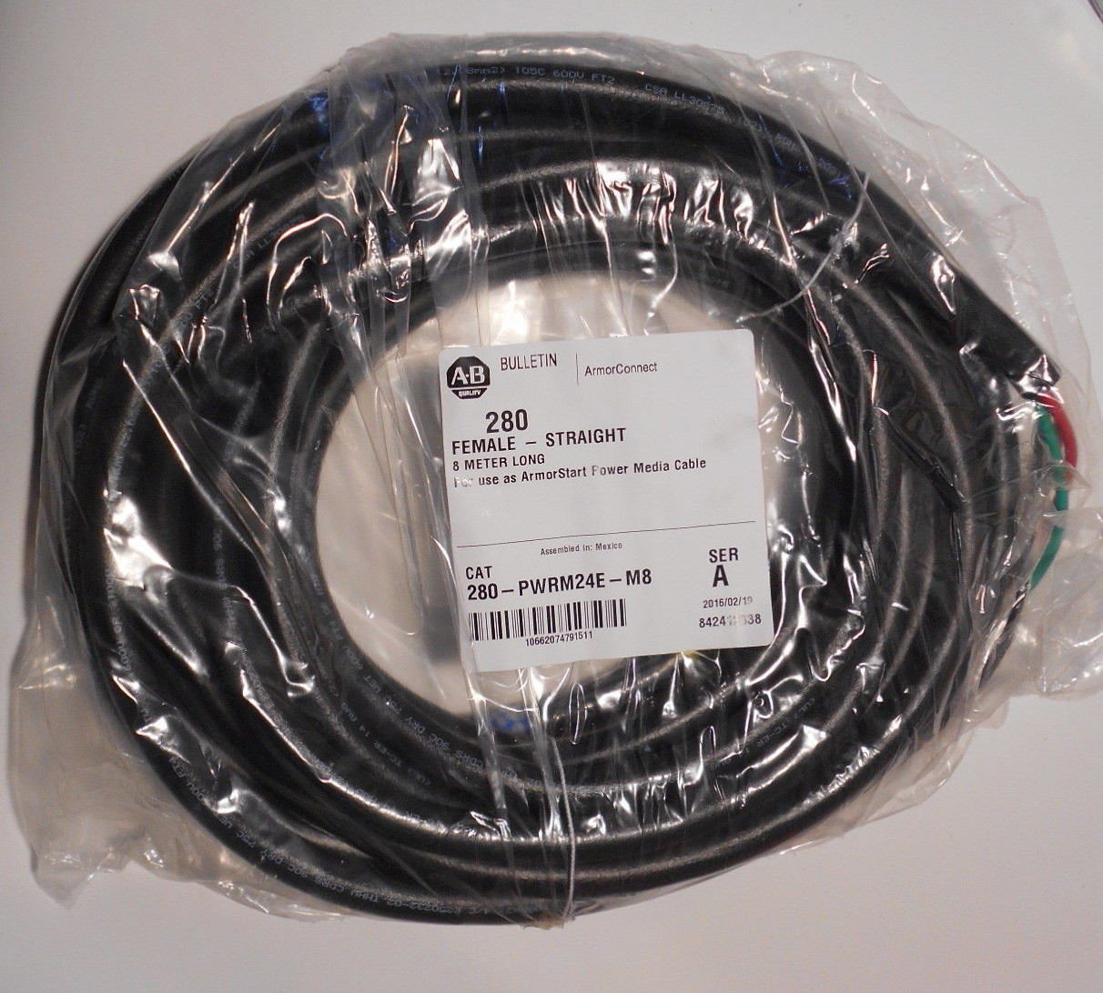 Allen-Bradley 280-PWRM24E-M8 ARMORSTART Power Media Cable | eBay