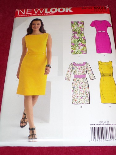 🌸 NEW LOOK #6023 - LADIES PRETTY (4 STYLE) FITTED SHEATH DRESS PATTERN ...