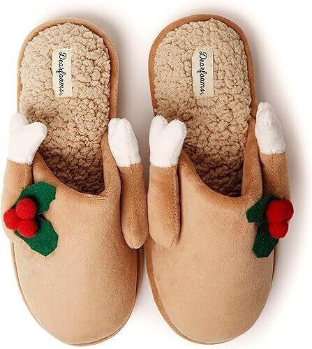 Dearfoams Men's Sz M 9-10 Turkey Scuff Slippers Holiday Thanksgiving ...