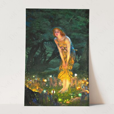 Midsummer Eve Woman With Elves Fairy Tale Edward Hughes Wall Art Poster ...
