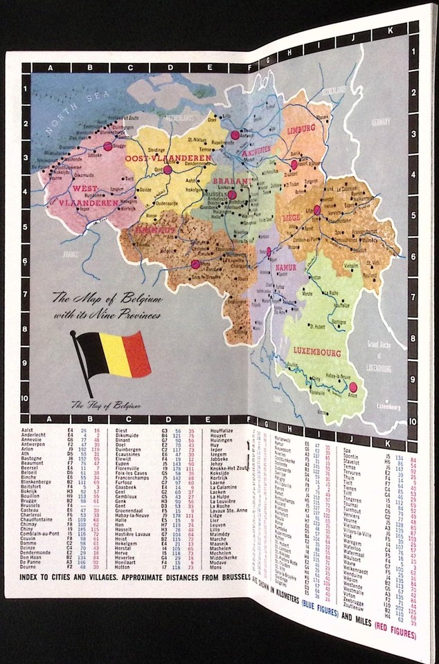 1970 Europe Begins in Belgium Brochure Tourist Attractions Map Castles ...