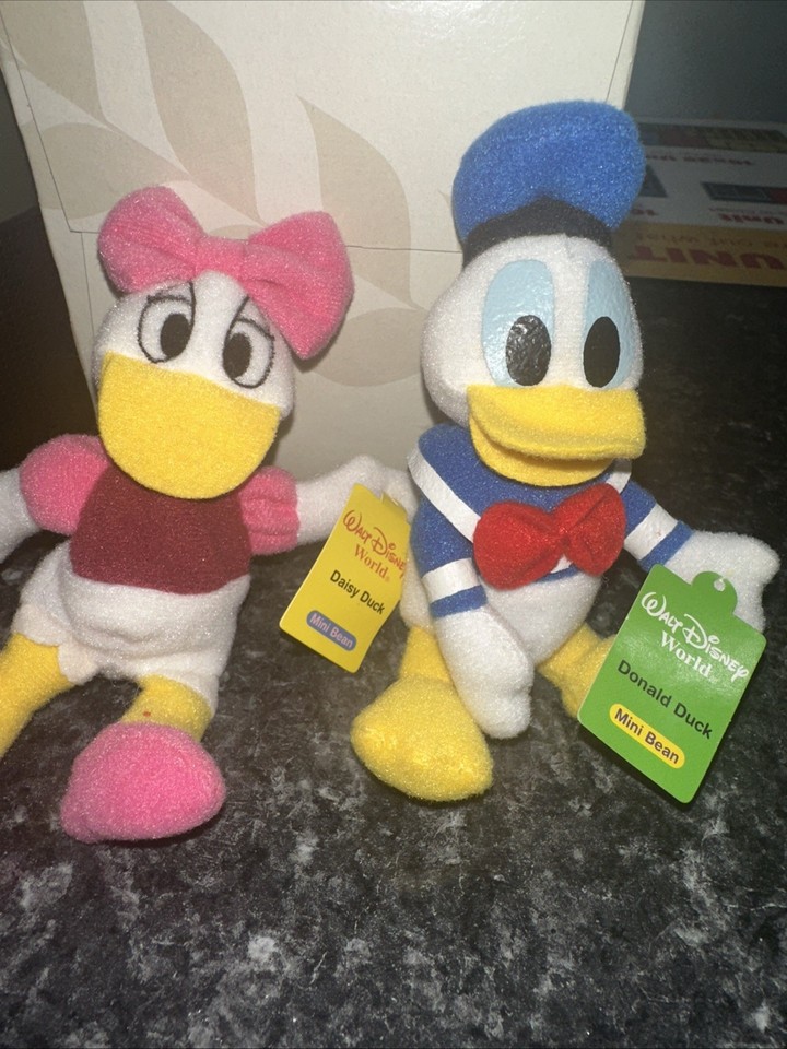 Kelloggs Disney Mickey Mouse Donald/Daisy Duck Mini Bean Plush 2001 | eBay
