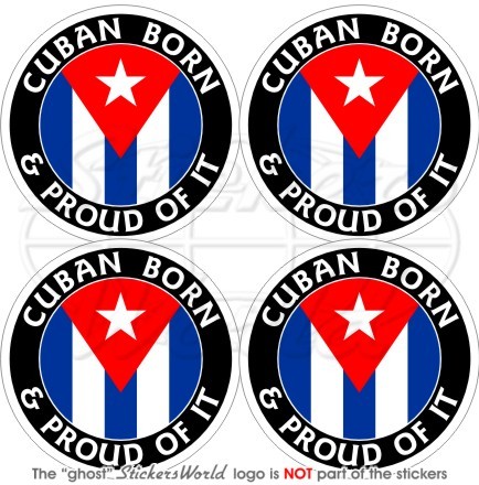 CUBA Cuban Born & Proud 50mm (2") Vinyl Bumper-Helmet Stickers, Decals ...