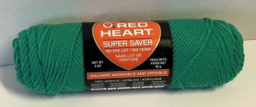 One full skein Red Heart Super Saver yarn Spring Green no dye lot 3 oz ...